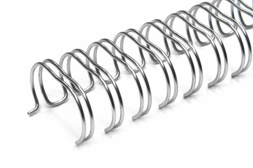 Пружины металлические для переплета Реалист А4,14.3мм(9/16"), серебро,3:1, 1/100, QP, 34 петли, до 120 лст