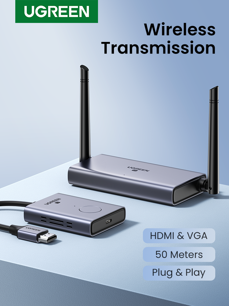 Удлинитель UGREEN CM455 (20519EU) HDMI Over Ethernet Extender 1080P 70м EU. Цвет: серый космос