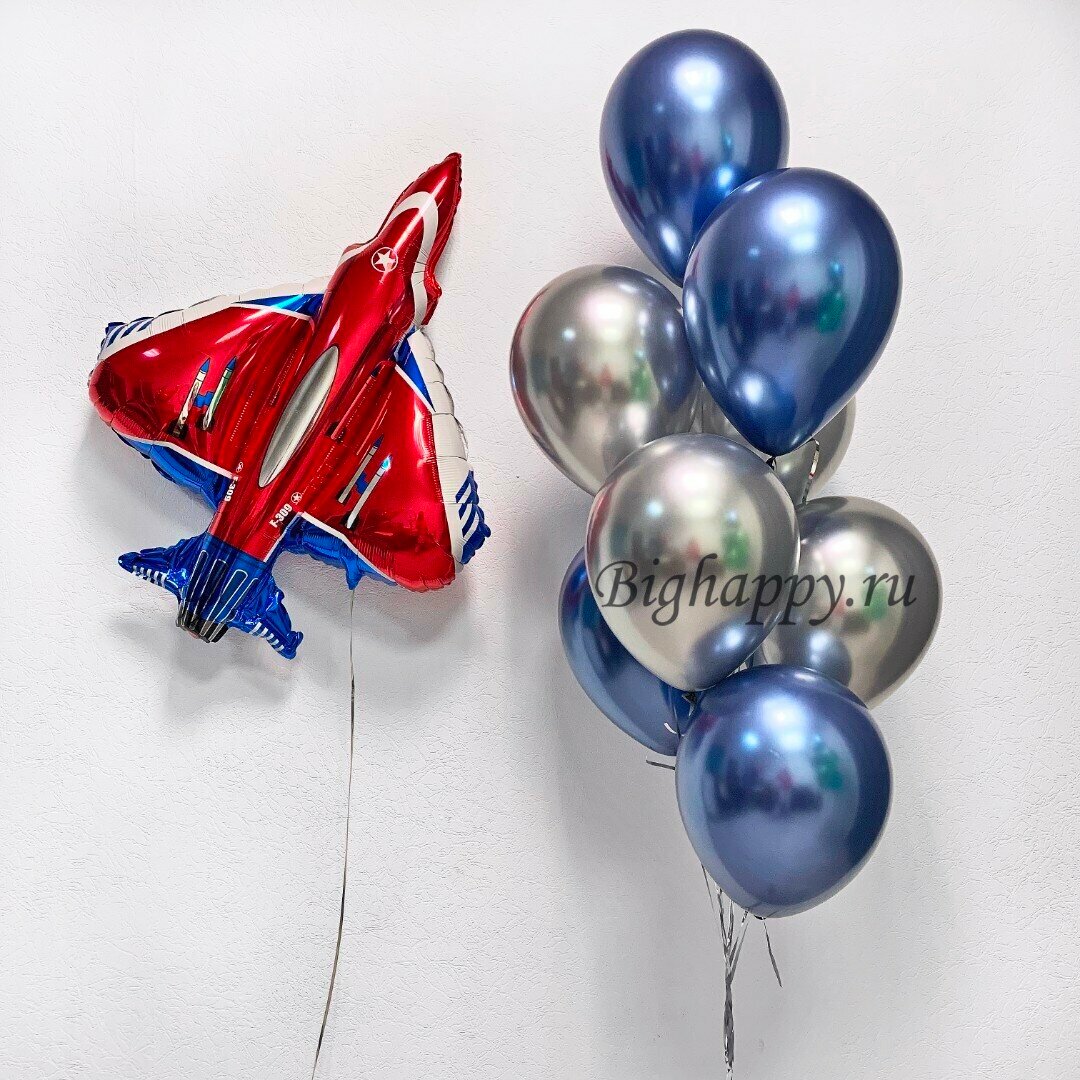 Композиция из шаров "Истребитель" на 23 февраля