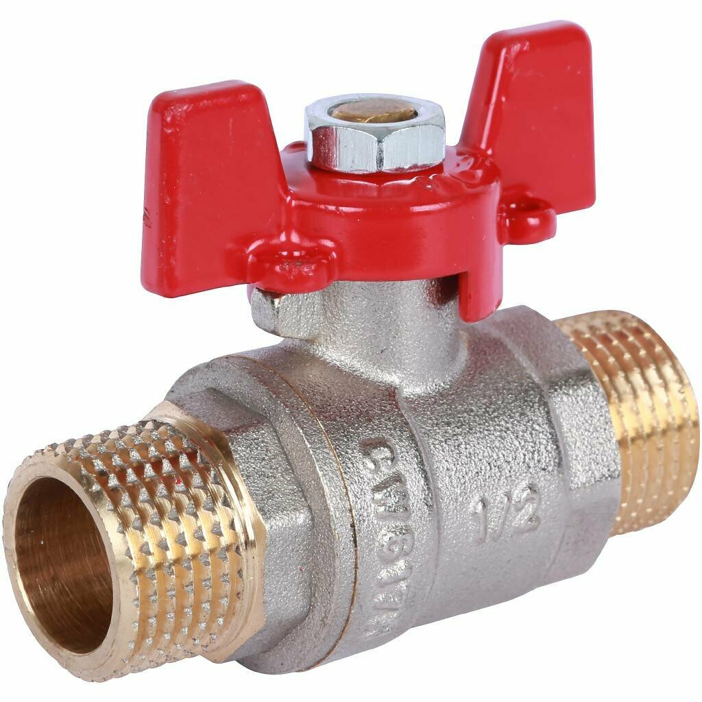 Кран шаровый ROMMER 1/2" НН - полный проход, бабочка