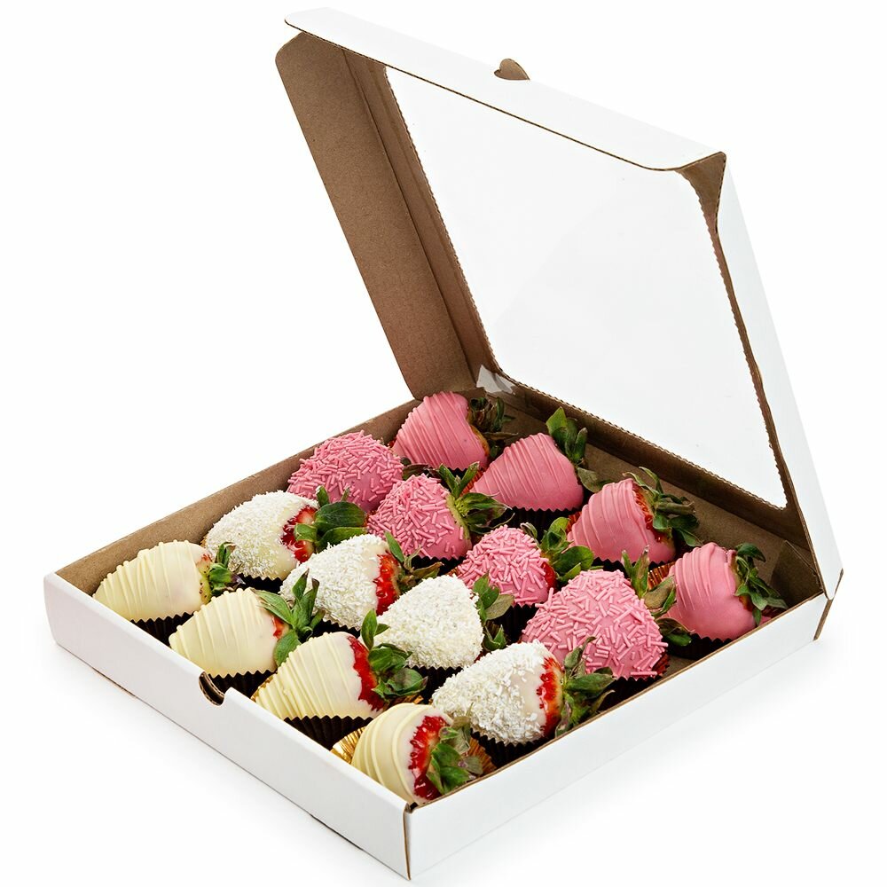 Конфеты Magic Flower "Клубника в шоколаде", картонная упаковка, 16 шт