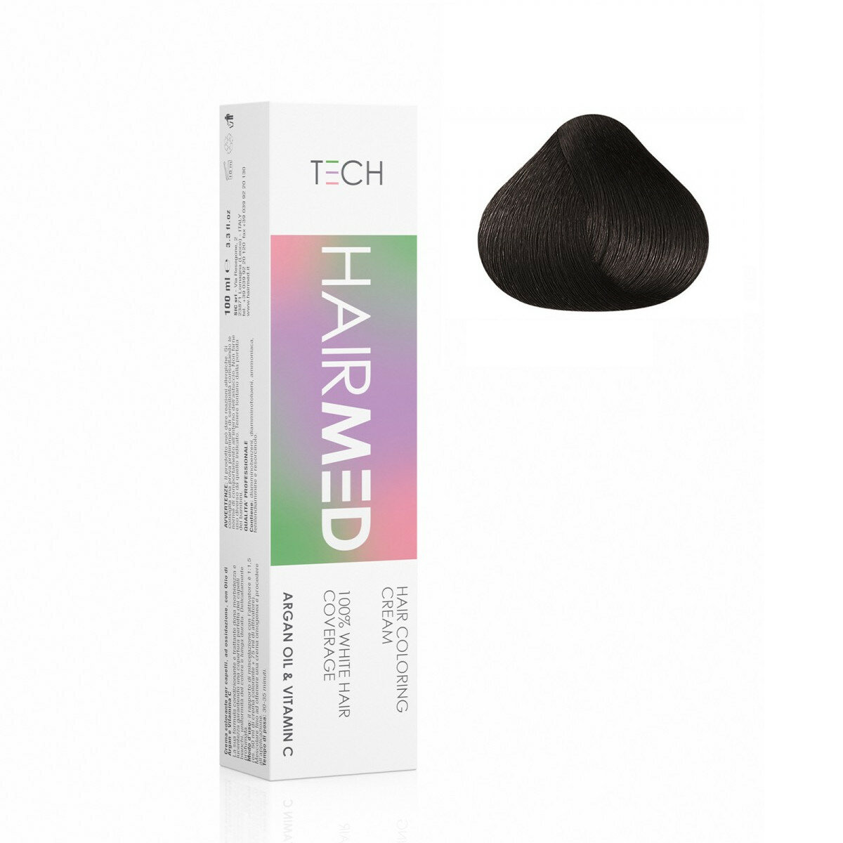 Крем - краска для волос профессиональная Hairmed 2 Темный коричневый, 100 мл