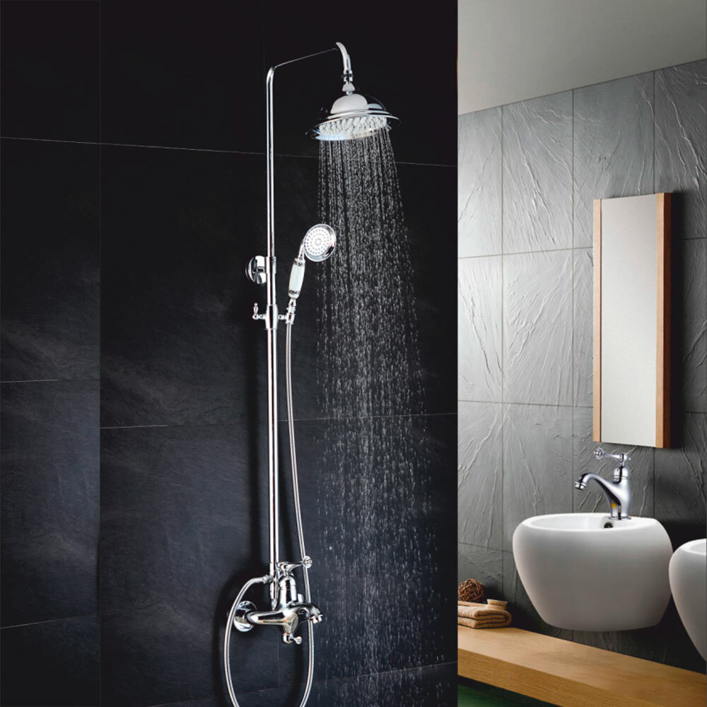 Душевая система из латуни с тропическим душем Ganzer GZ77061 хром