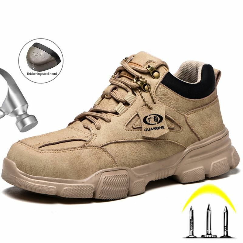 Мужская рабочая обувь со стальным носком Легкие рабочие кроссовки с защитой от проколов Мужская защитная обувь