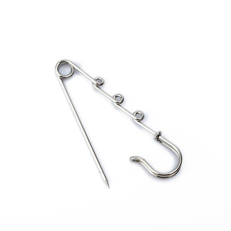 Серебристые булавки с замком 10 шт. 65mm