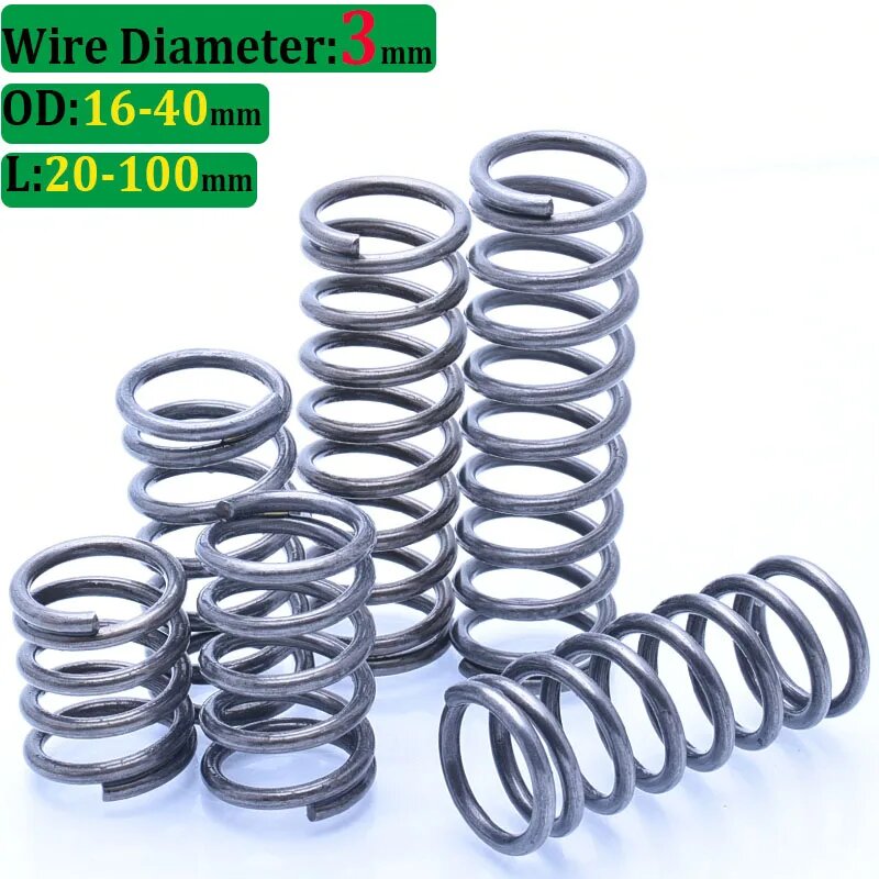 Стальная пружина сжатия 3 мм, 16-40 мм х 20-100 мм 40mm, 40mm