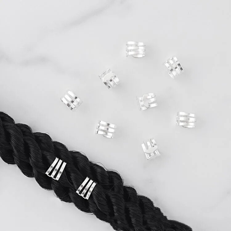 Открытые колечки для волос 50 шт. 50pcs silver