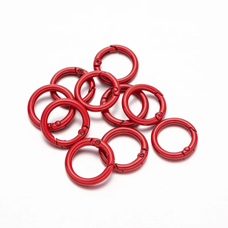 Металлические кольца пружинные застежки 5 шт Красный, Outer Size 20mm, Red
