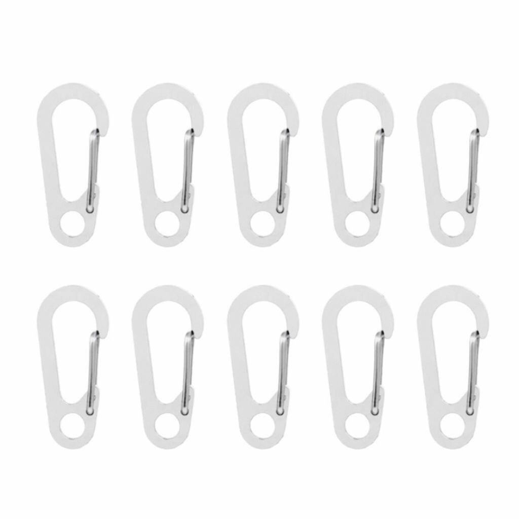 10шт. Карабин с защелкой, пружинный брелок D-образной формы для кемпинга, пешего туризма и рыбалки