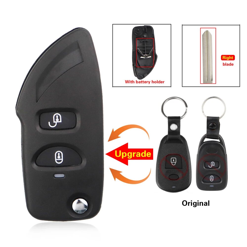 YIQIXIN 2-кнопочный автомобильный откидной модифицированный корпус ключа для Hyundai Elantra Santa Atos Trajet Fe Tucson IX35 Eagle Terracan для Kia Carens For Hyundai