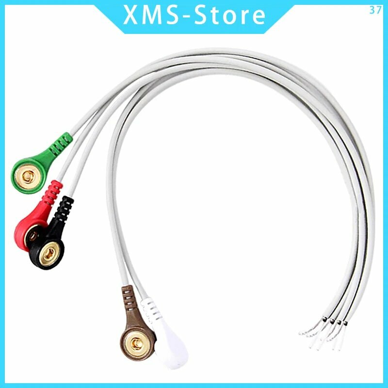 Универсальный электрокардиограф, свинцовый провод, подключение электродов для коллекции ЭКГ для студенческих экспериментов, экранированный кабель White, 1 м
