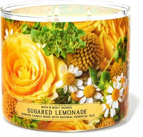 Bath and Body Works свеча ароматическая с 3 мя фитилями SUGARED LEMONADE