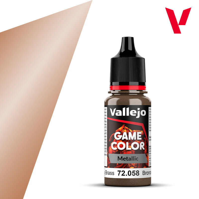 Краска g72058 Vallejo серии Game Color Metallic Brassy Brass (Блестящая Латунь) 18ml