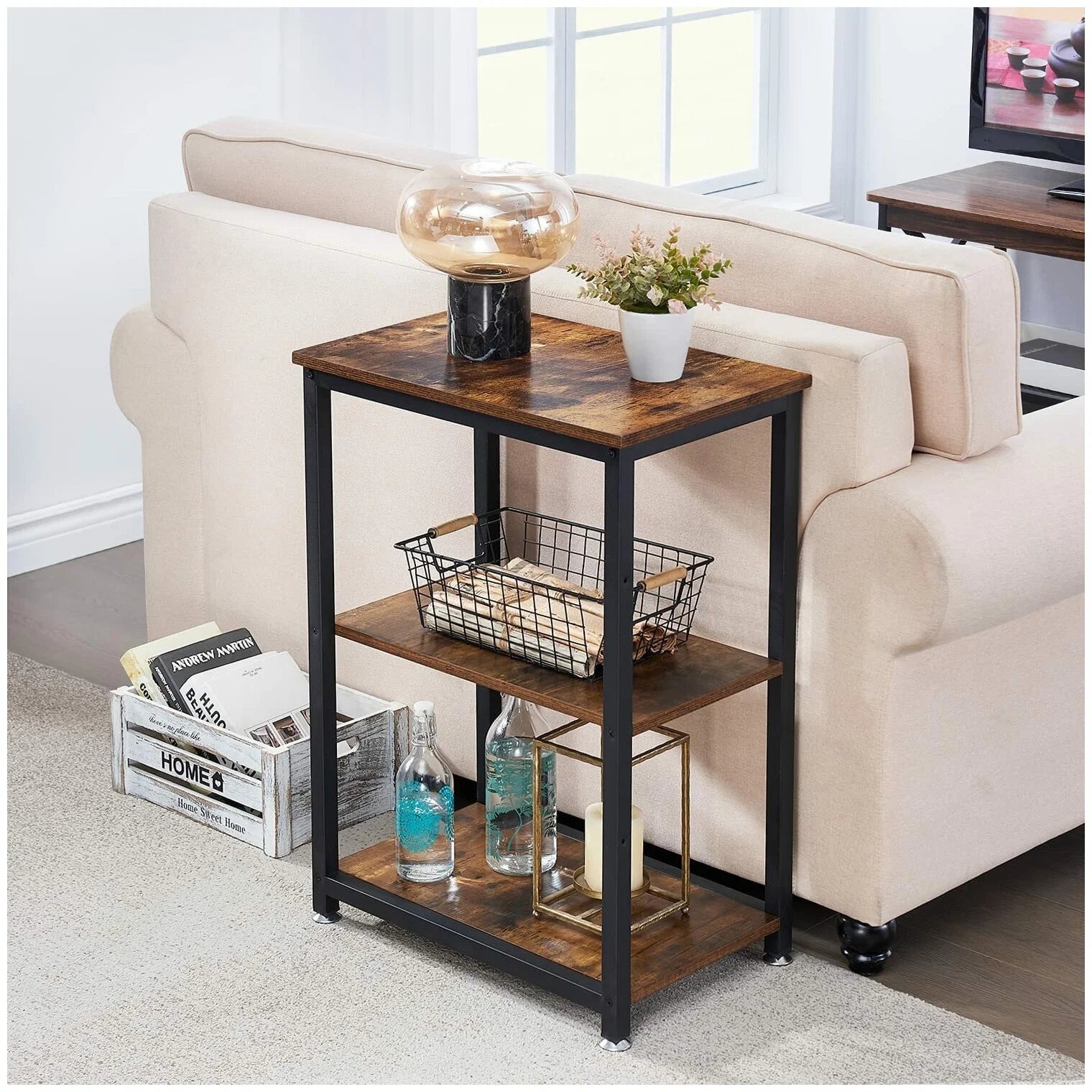 Консольный стол Лофт от MetalCraft Модель 5 из металла и массива дерева