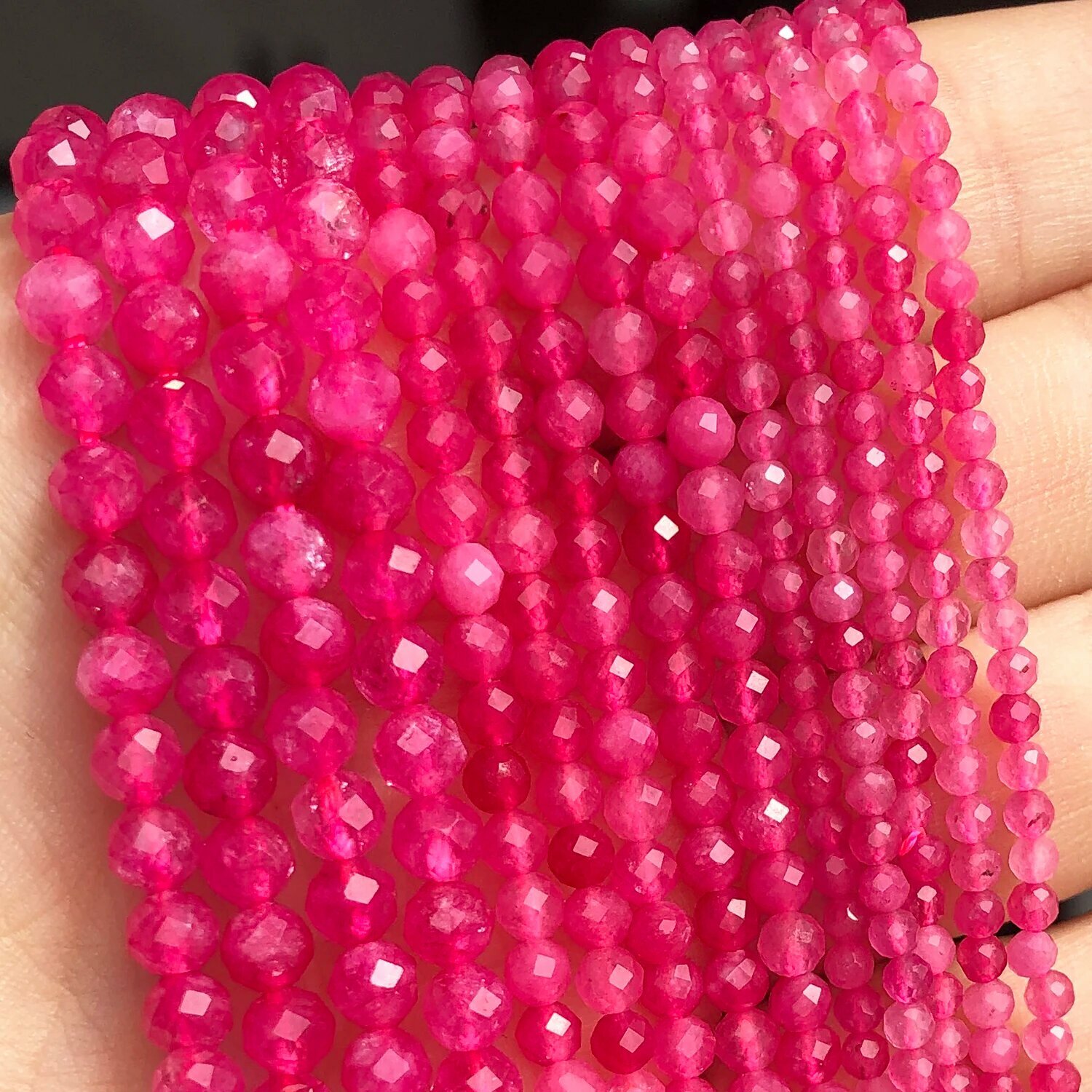 Бусины из натуральных камней xilitata 170 шт Розовый, 3mm (approx 110pcs), Fuschia Quartz