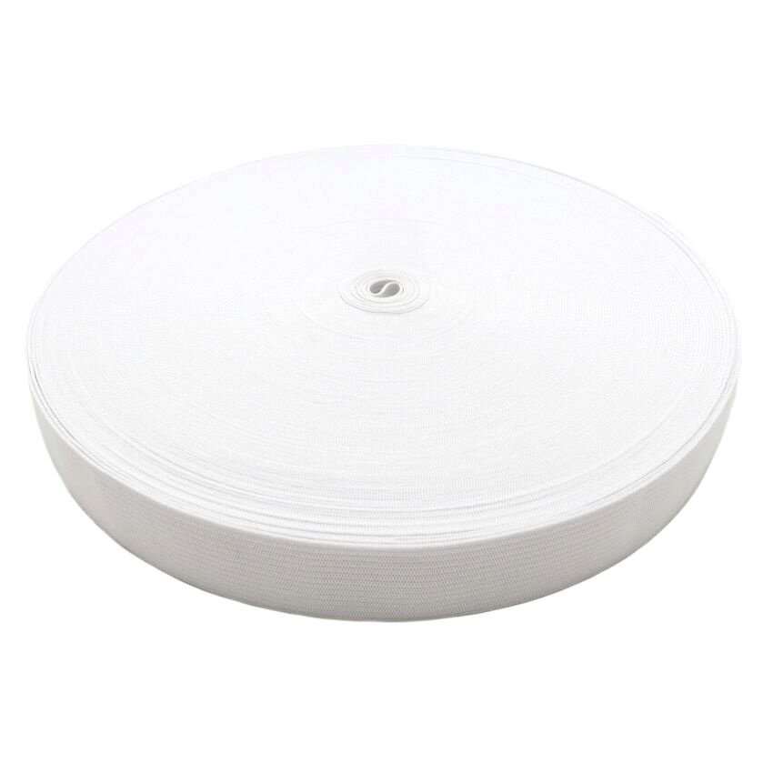 Резинка вязаная Рукоделие ширина 25 мм, длина 40 м, белая