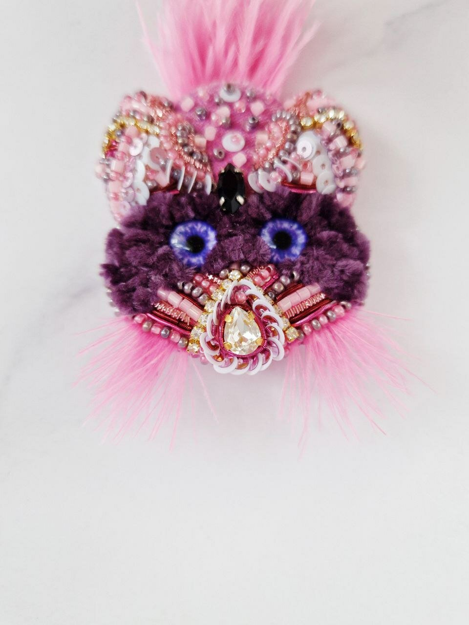 Брошь, розовый/фиолетовый — фото 1