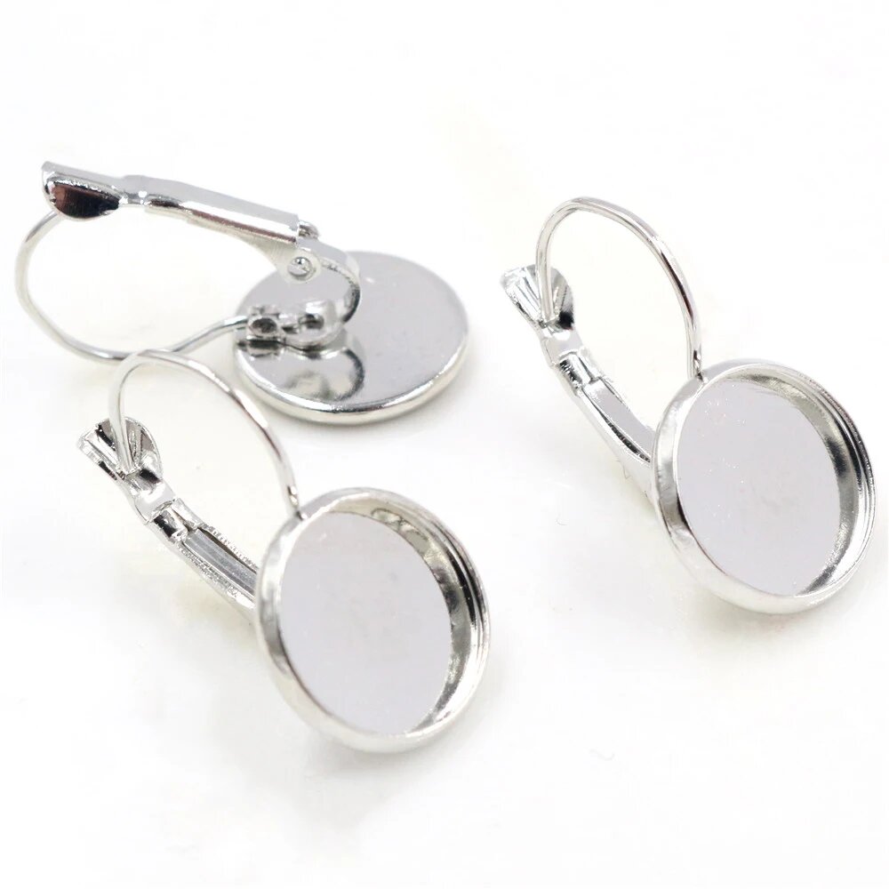 Французские застежки для сережек Wadsfred, 10 шт, металл, 8-20 мм Серебряный, 14 мм, Rhodium