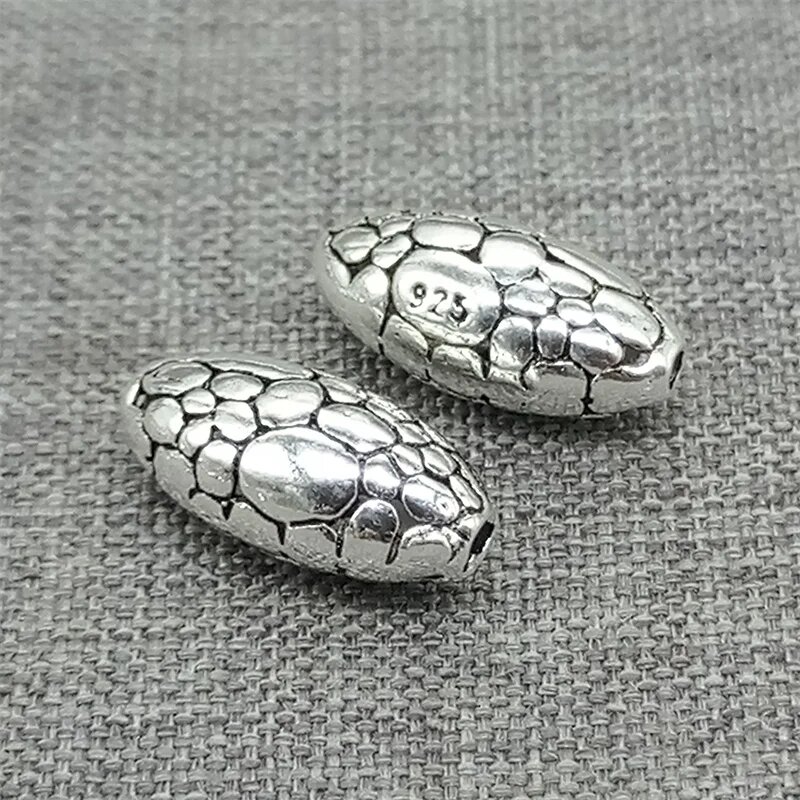 Серебряные бусины овальные Zewelis 5 шт.