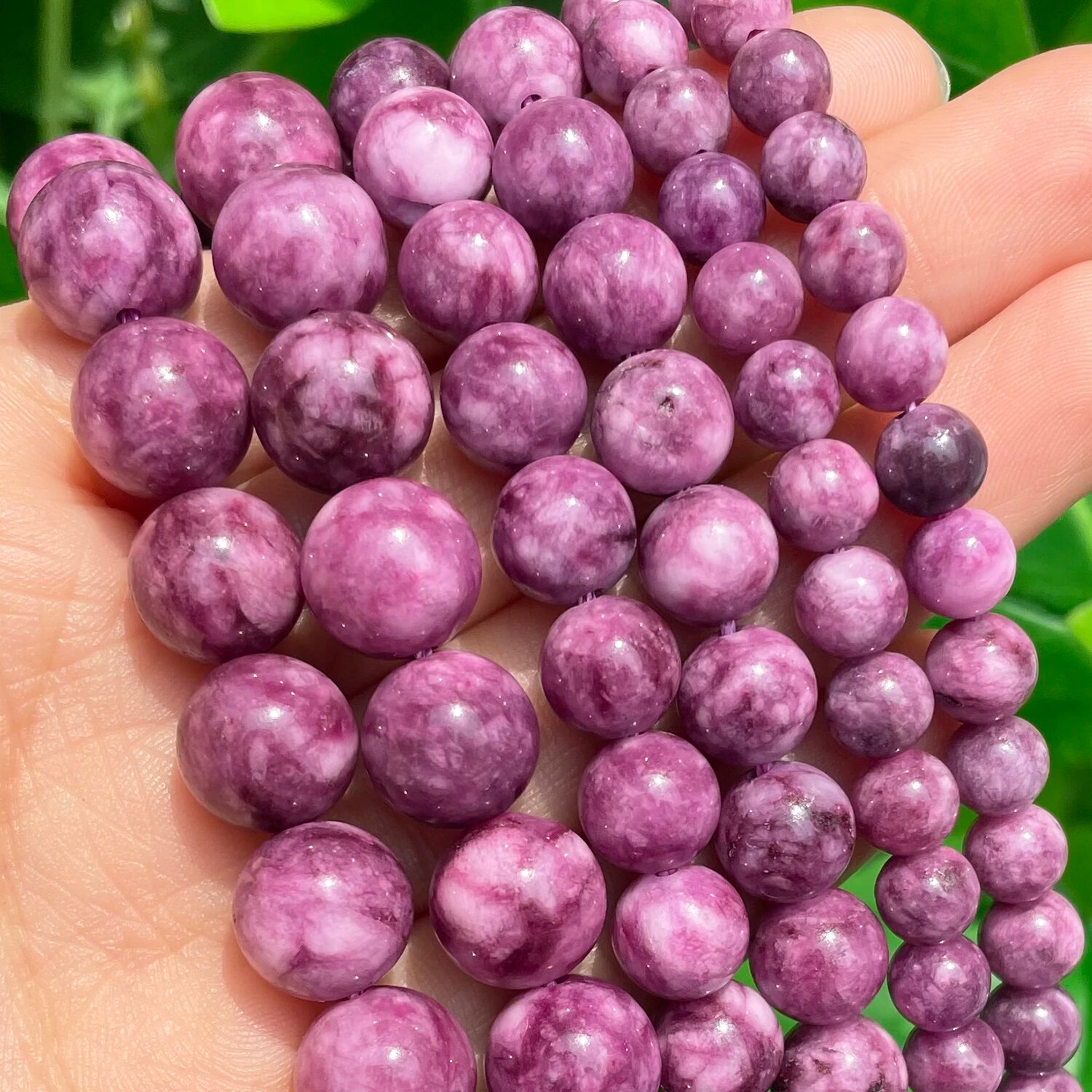 Халцедон бусины Xilitata 4/6/8/10/12 мм Фиолетовый, 8mm (approx 46pcs), Purple Jade