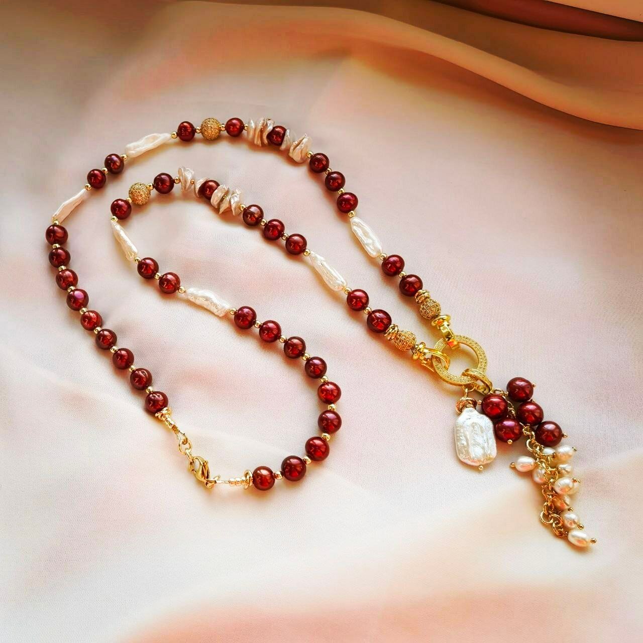 Серьги с подвесками, жемчуг культивированный