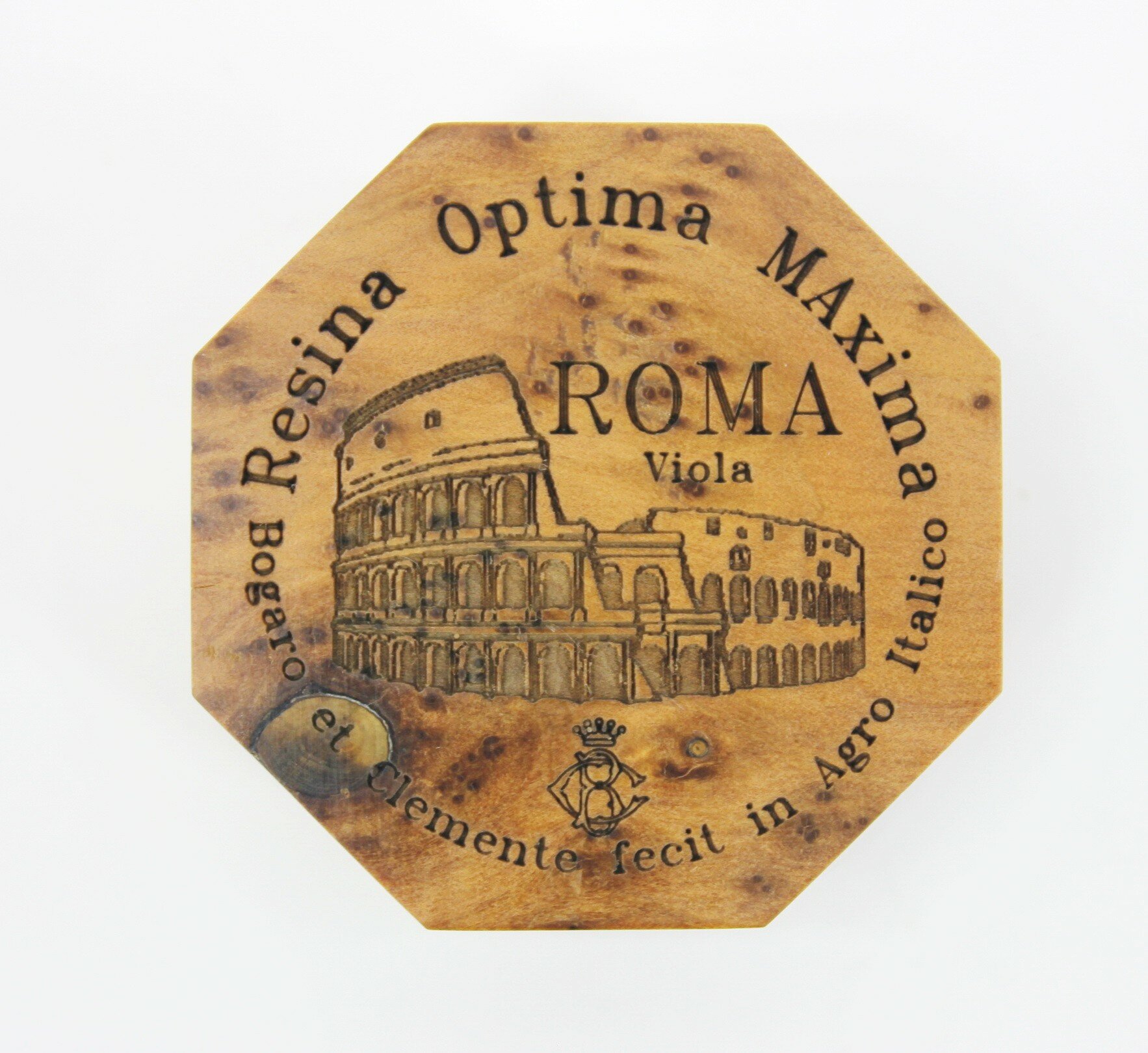 Канифоль альтовая Bogaro&Clementе Roma в деревянной граненой коробочке, Италтя