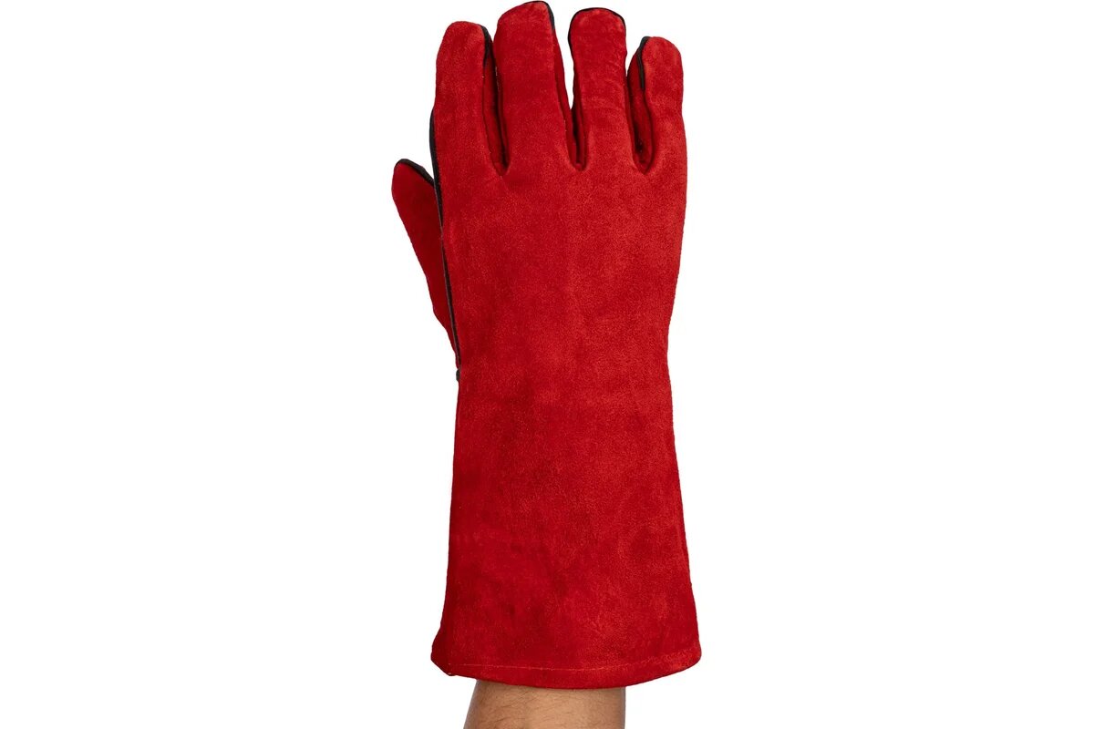 ЛЭВ трек краги спилковые красные 168058 - защитные перчатки для резки и обработки