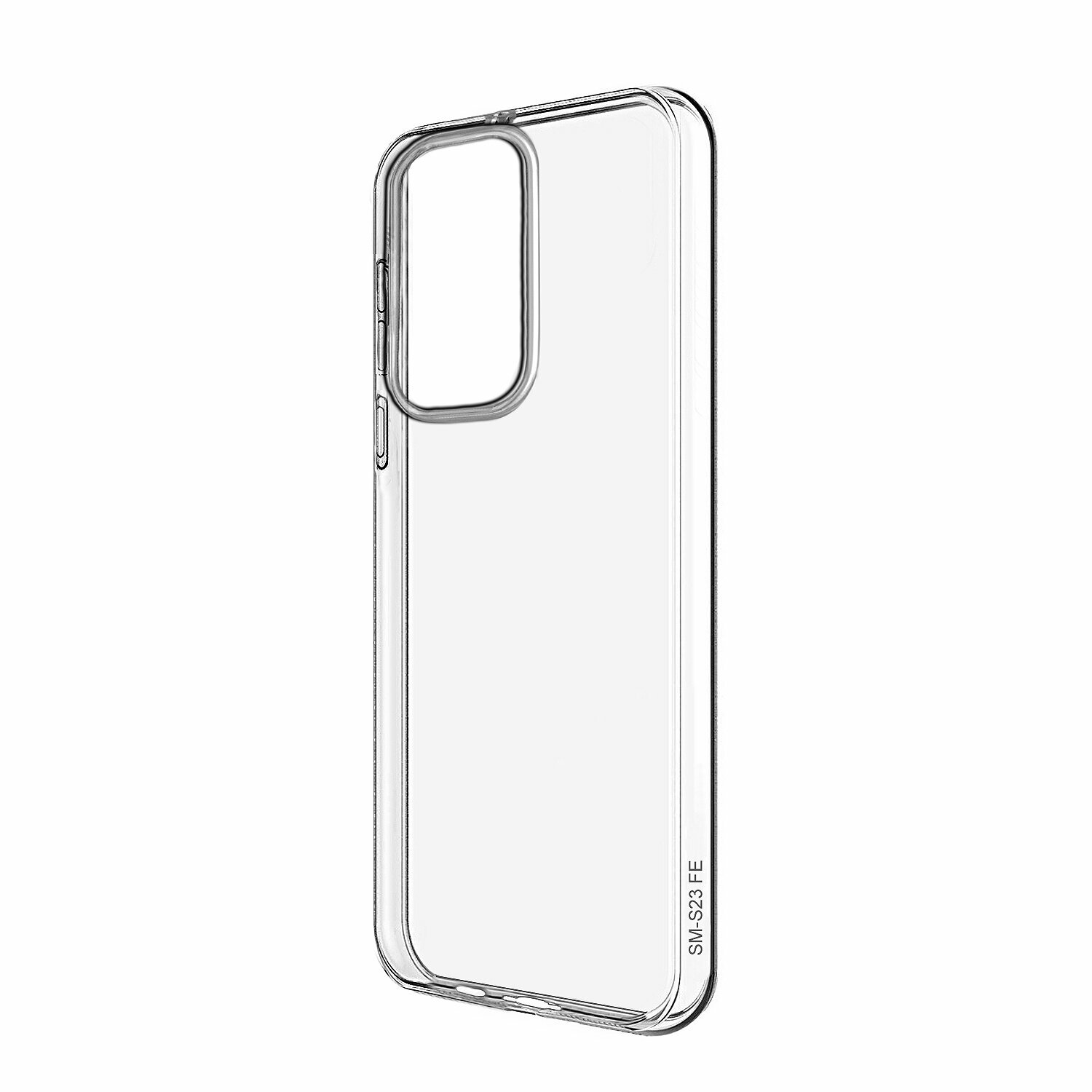 Чехол для Samsung Galaxy S23 FE из термополиуретана с защитным выступающим бортиком вокруг блока камер, прозрачный
