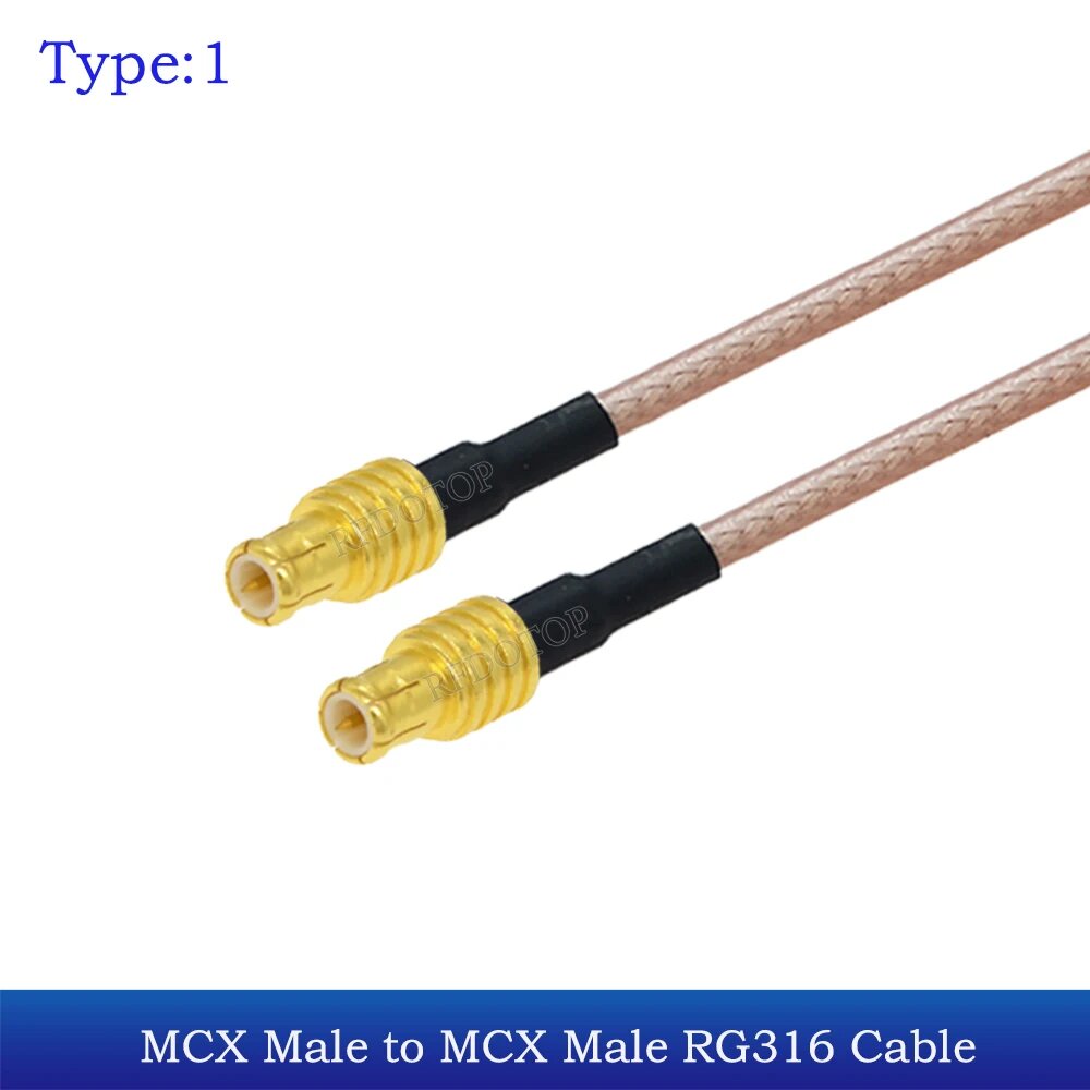 Коаксиальный кабель RFDOTOP MCX Male-Female RG316 50 Ом 2M, MCX M to MCX M