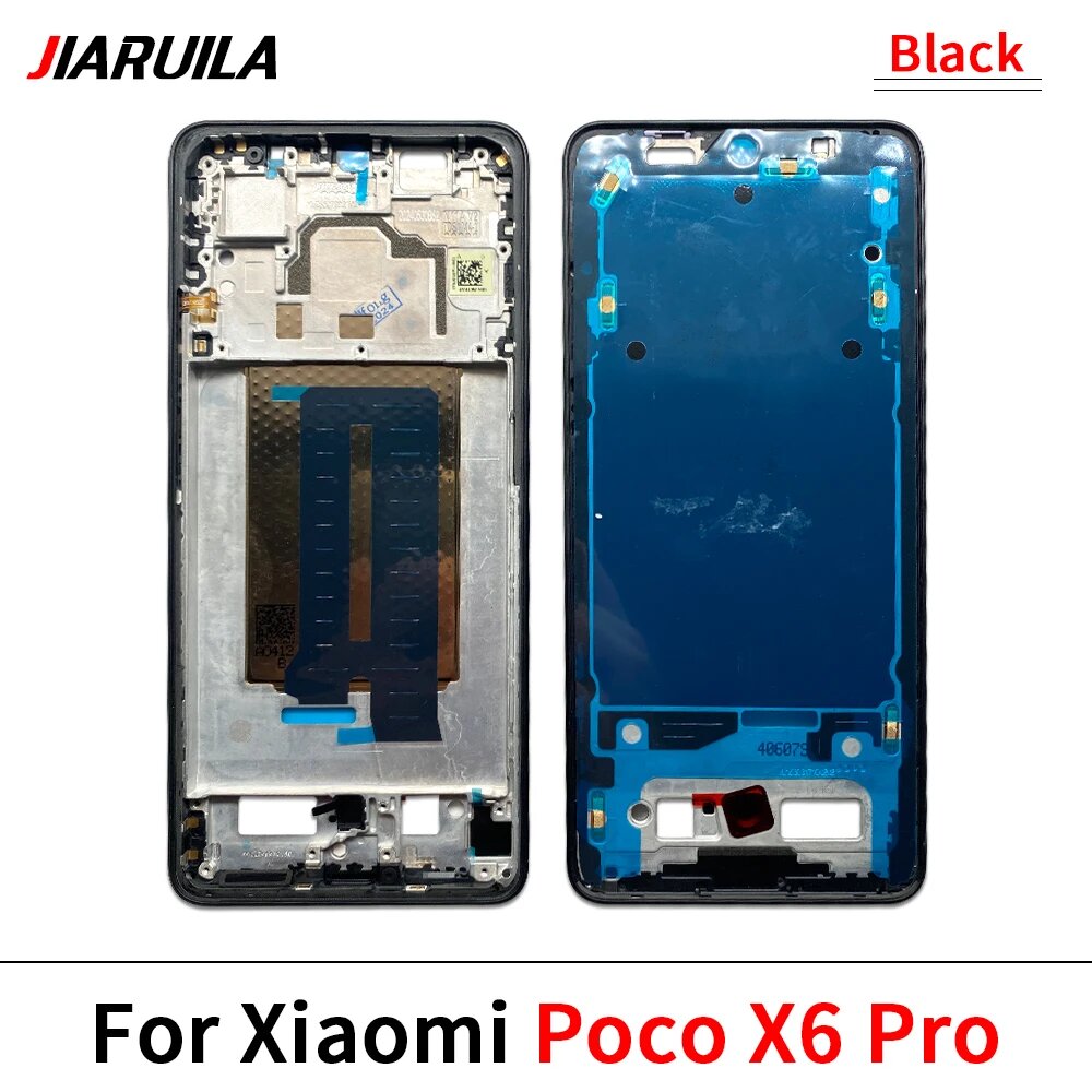 Новый передний корпус, рамка ЖК-экрана, держатель лицевой панели для Xiaomi Poco Poco X6 Pro Black