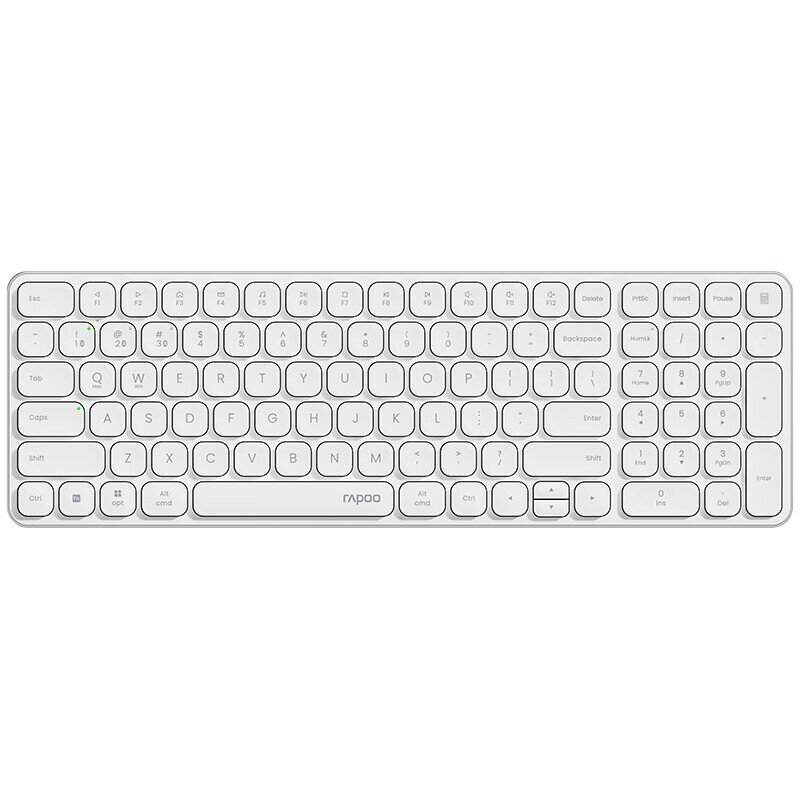 Беспроводная многорежимная клавиатура с 99 клавишами, обновленная версия Rapoo E9300G, White, Bluetooth, ультратонкая