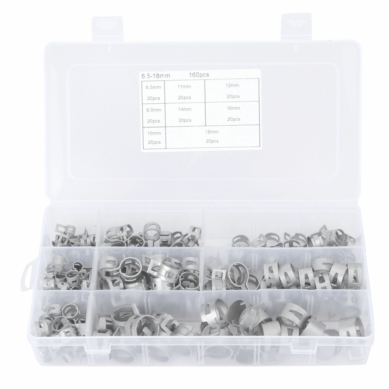 160 шт. пружинные зажимы для шлангов из нержавеющей стали