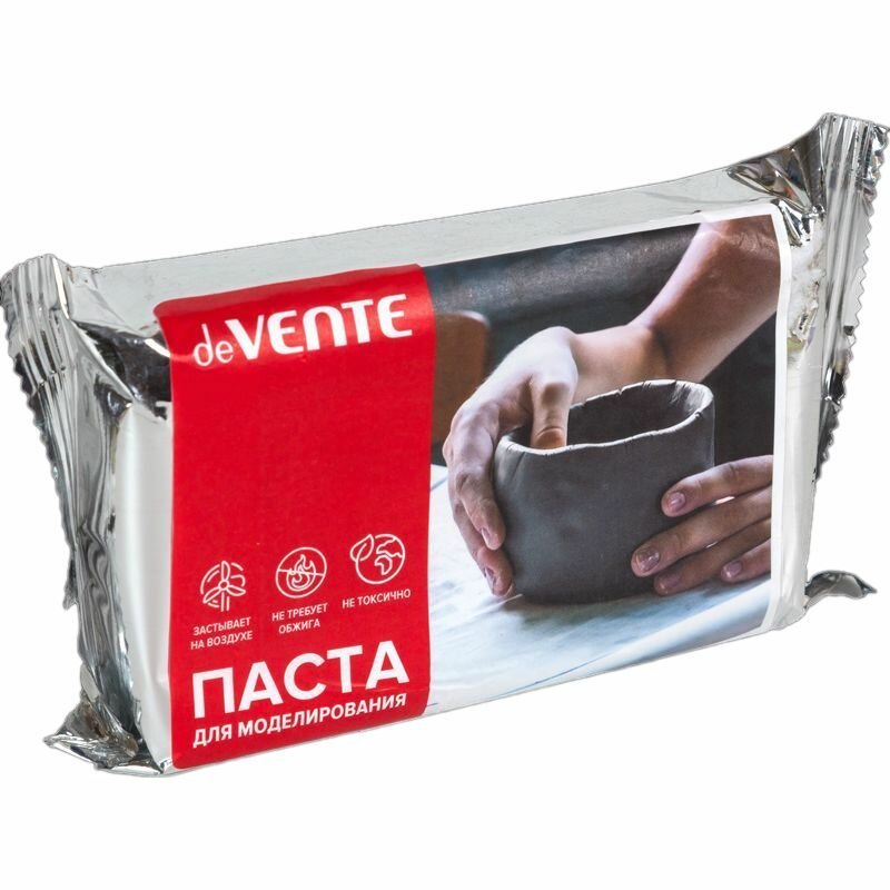 Глина для лепки deVENTE Hobby creative, серая 500 гр, самозатвердевающая