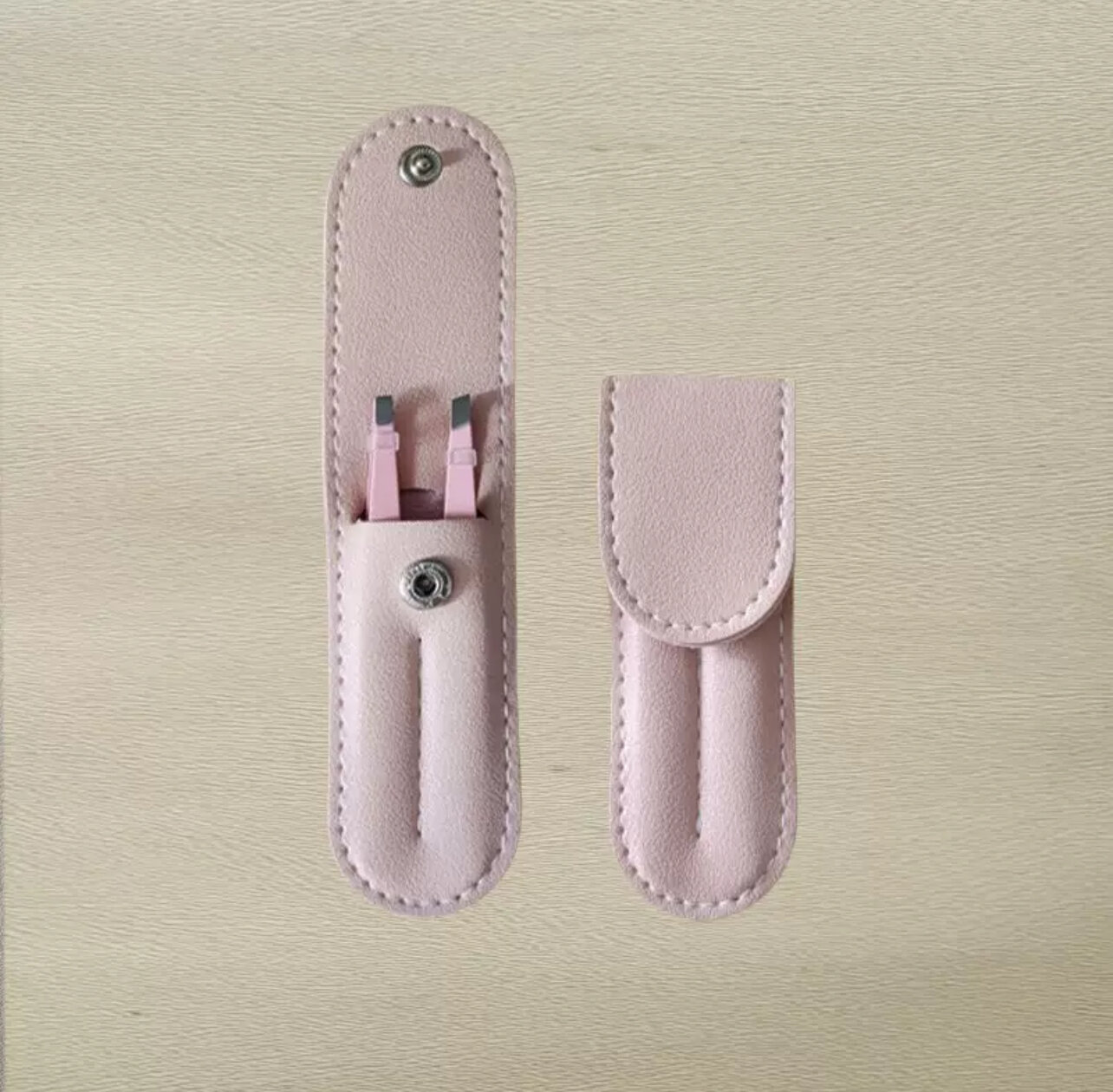 Набор пинцетов для бровей/ресниц/наращивания 2-в-1 в чехле на кнопке компактный