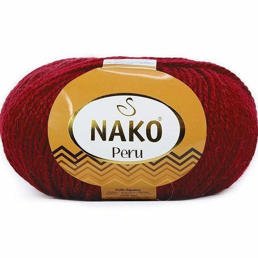 Пряжа Nako PERU 1175 т. красный (5 мотков)