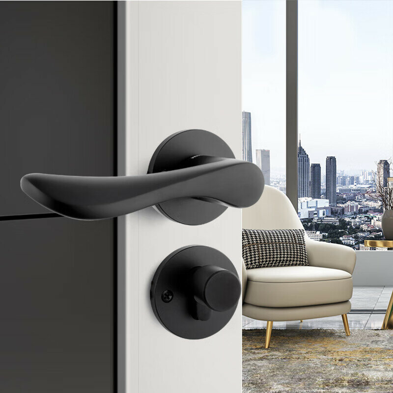 BLOSSOM Door Lock, Interior Door Lock, Wooden Door, Bedroom Door, Nordic Simple Separate Door Lock, Separate 268 Black