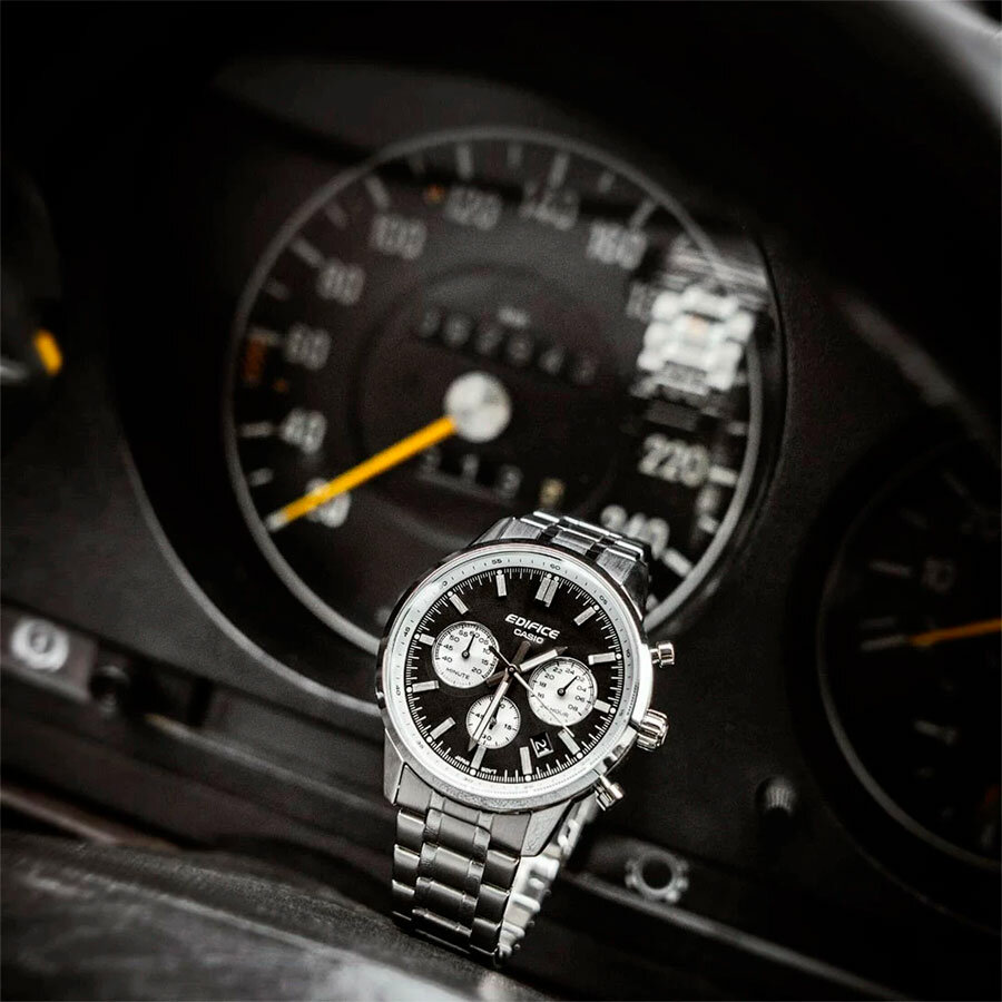Наручные часы CASIO Edifice, серебряный, черный — фото 1