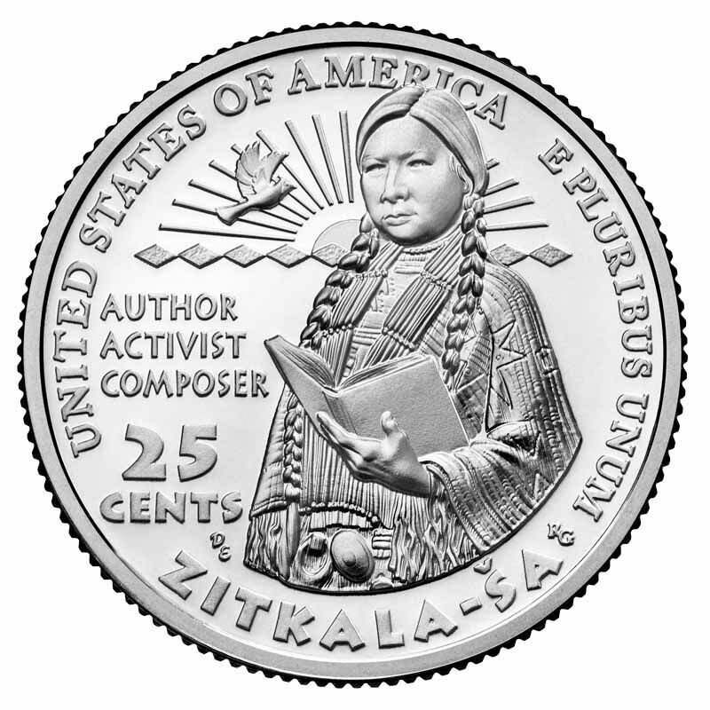 25 центов 2024 года США. Зиткала-Ша. Женщины Америки. Двор D.