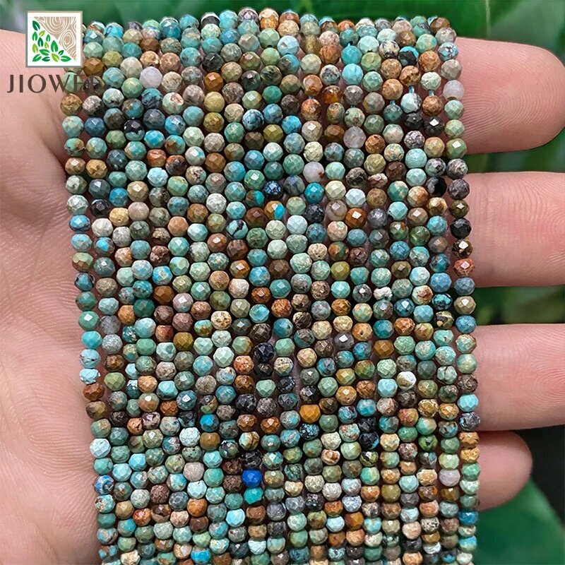Бусины JIOWEF граненые африканские бирюзы зелёного цвета 2мм/3мм 3mm-about 120pcs