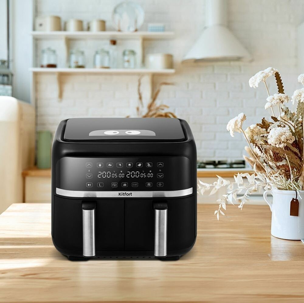 Аэрогриль Kitfort КТ-2248, 2850 Вт, 7.6 л, 6 программ, черный