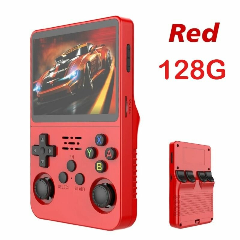 Retro Кабельная консоль видеоигр R36S Двойная система 3.5 - дюймовый IPS экран Портативный портативный видеоплеер 64G/128G Дополнительно