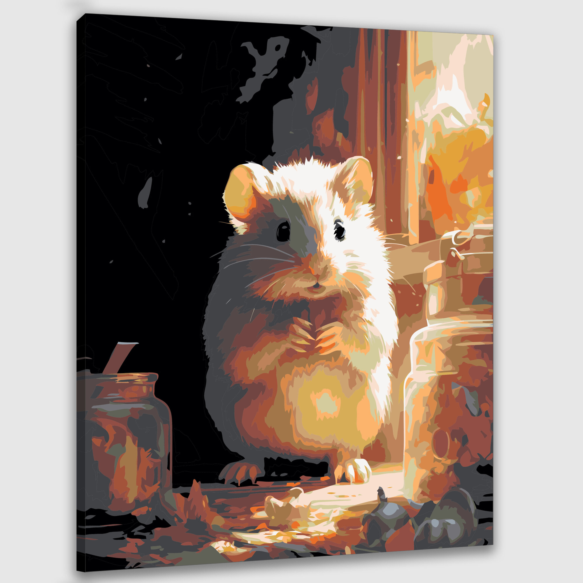 Картина по номерам 40x50 см, картина, цифровая, хомячок, галерея, абстрактные произведения, игривая натура