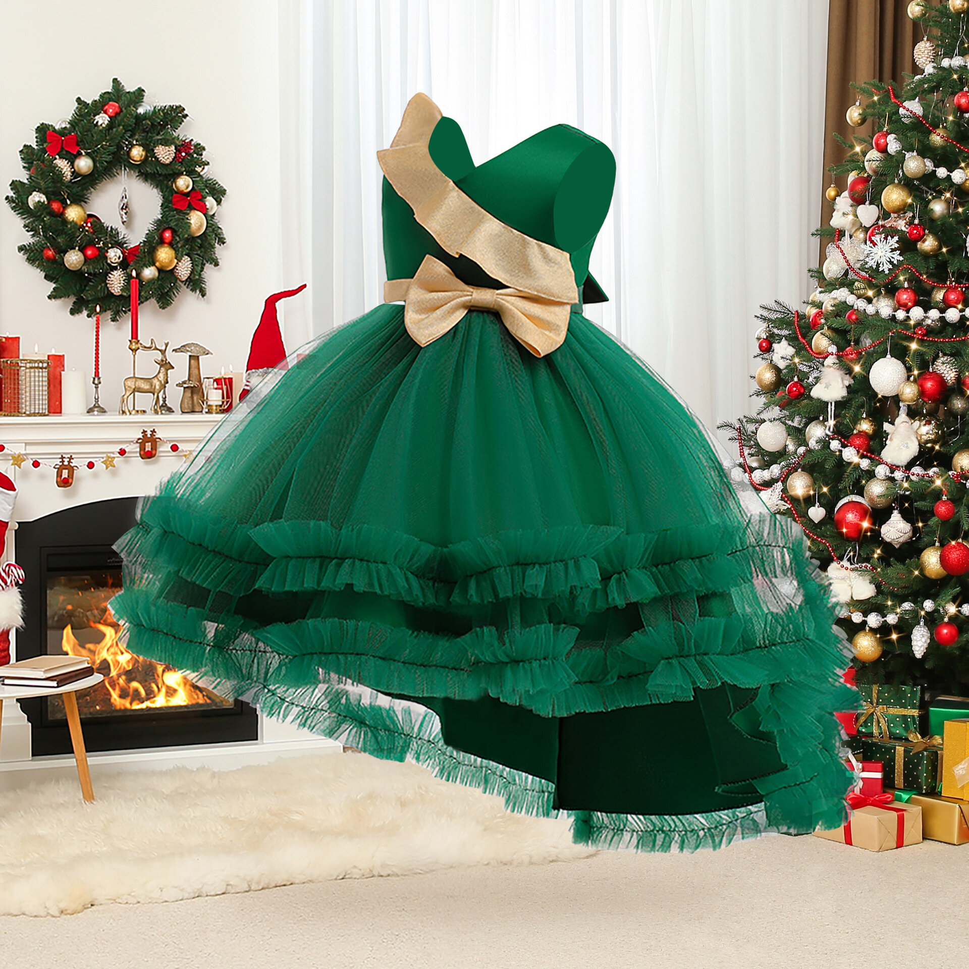 Платье принцессы, для девочек, со шлейфом