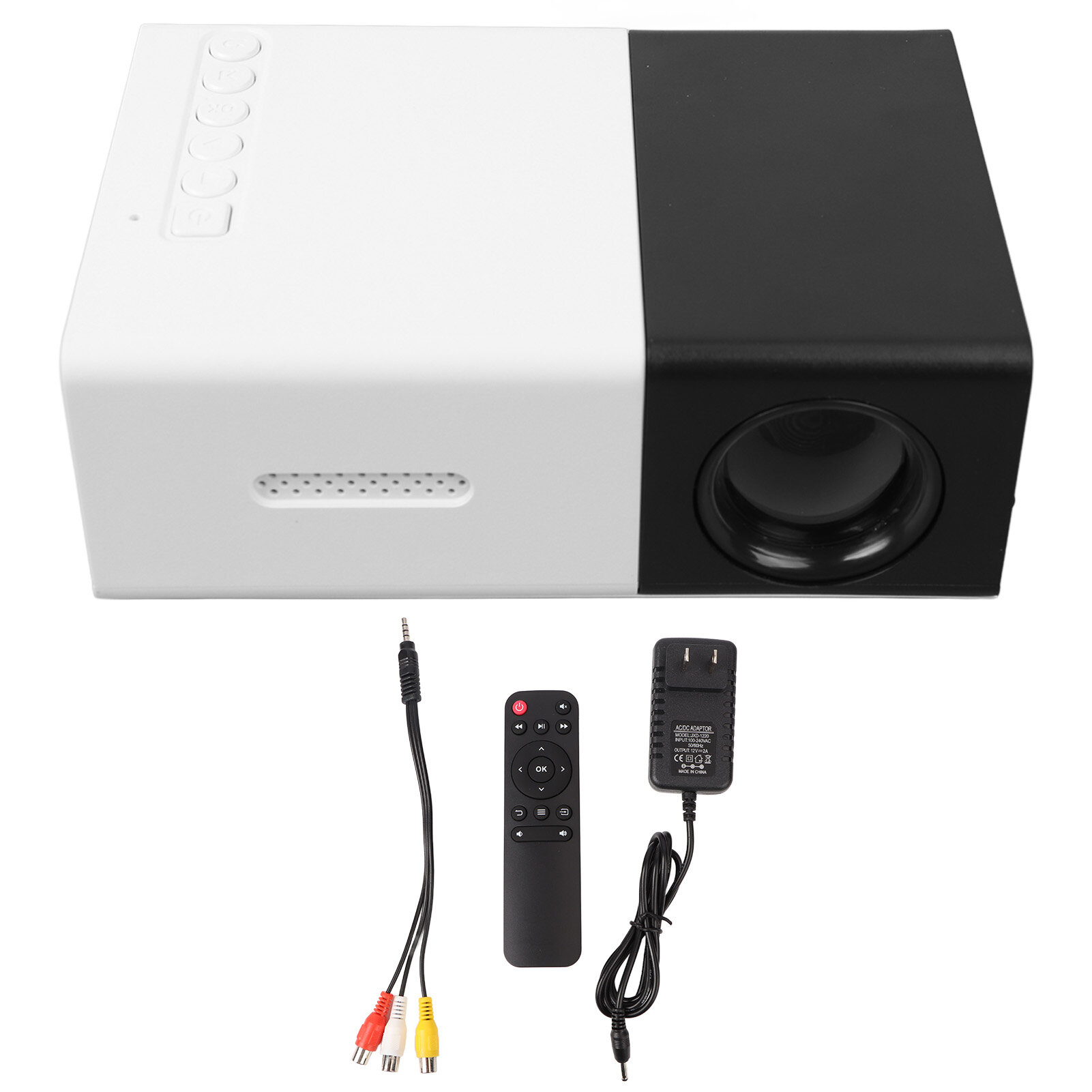 Детскийпроектор1080PHDсрегулируемымугломпроекции, светодиодный, портативный, длядомашнегокинотеатра, черный/белый.