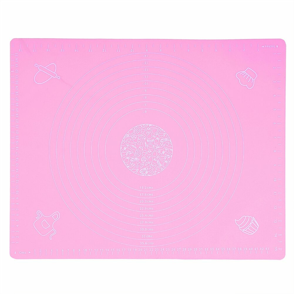 Кухонный утолщенный силиконовый коврик для раскатывания теста, коврик для выпечки с весами, инструменты для выпечки «сделай сам», розовый, 40x50 см
