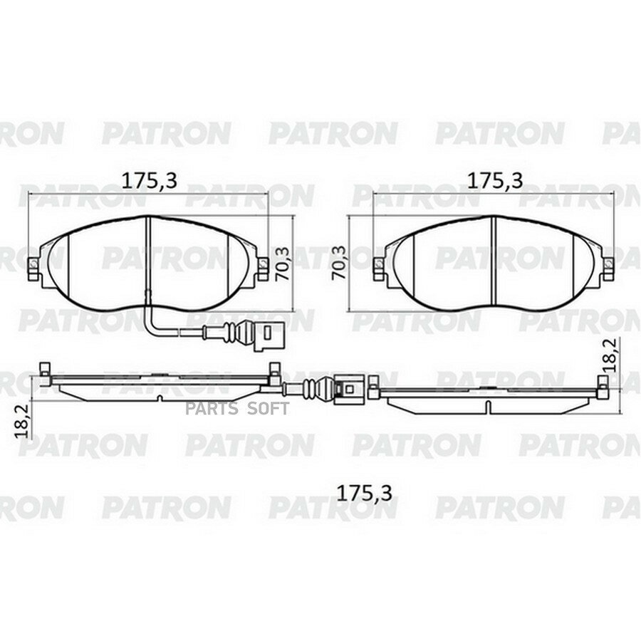 Колодки тормозные дисковые перед. AUDI: A3 S3 quattro 12- \ SEAT: ALHAMBRA 1.4 TSI/2.0 TDI/2.0 TDI 4WD/2.0 TSI 10- \ SKODA: OCTAVIA 2.0 TDI/2.0 TSI RS 12-, OCTAVIA Combi 2.0 TDI PATRON PBP130 | цена за 1 шт