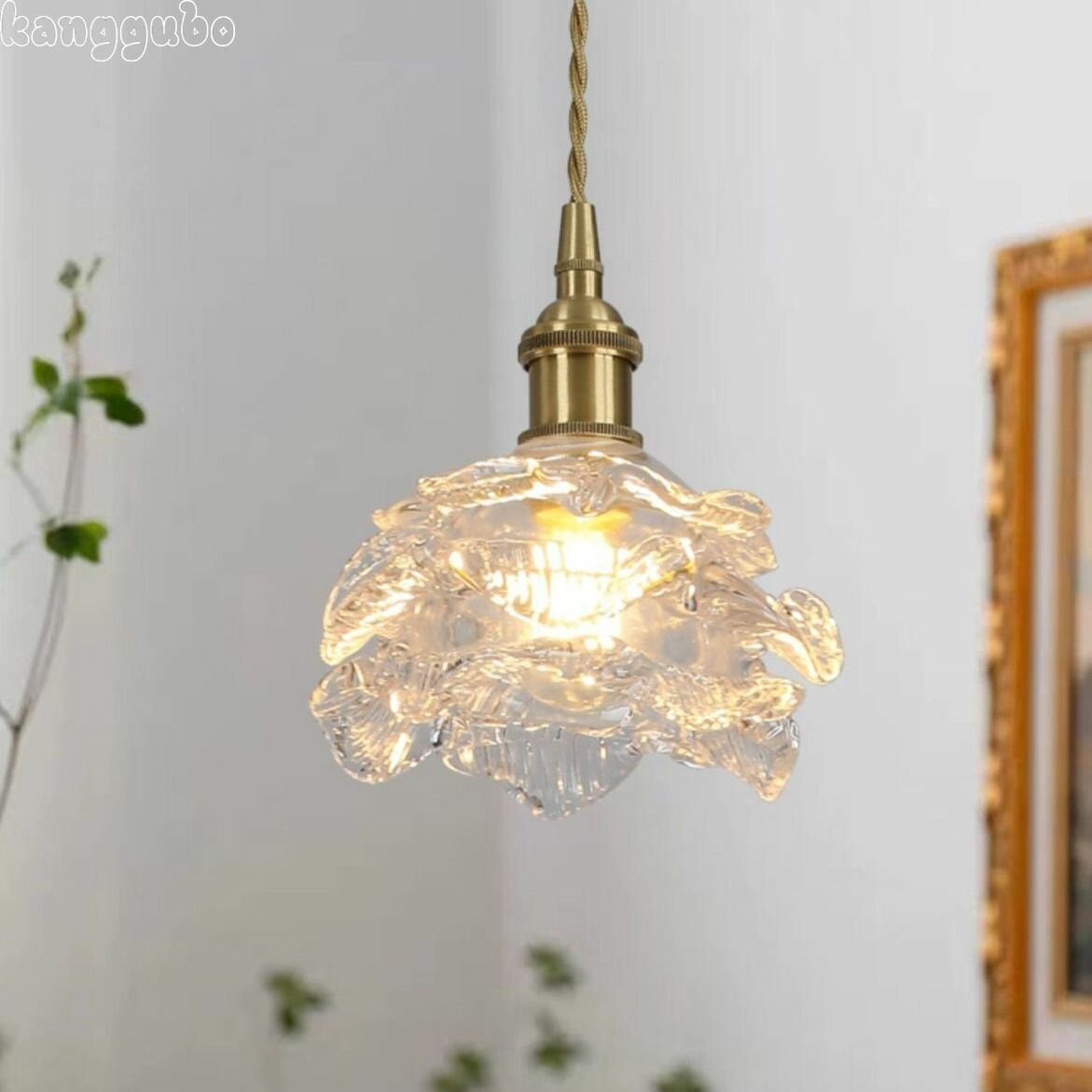 Люстра "Цветок розы", стеклянная, E27, светодиодная, 5-8 м², 15 см x 19 см