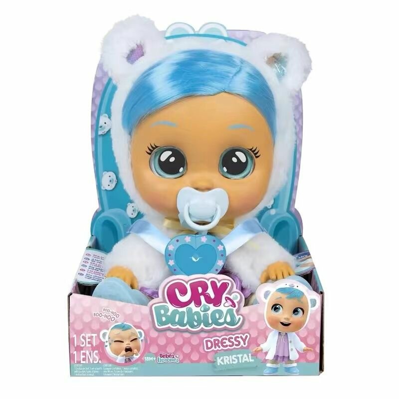 Край Бебис. Кукла интерактивная плачущая, белый медведь