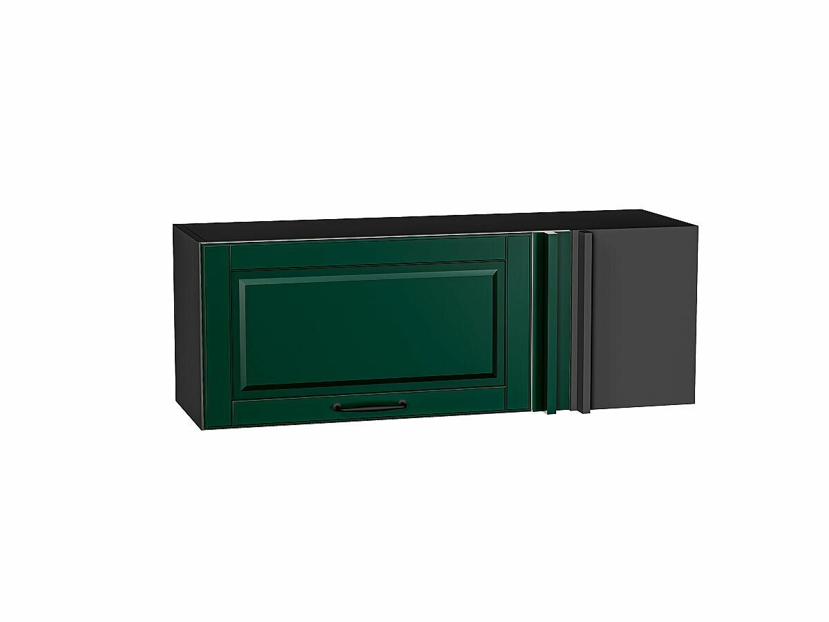 Шкаф верхний прямой угловой горизонтальный Дублин, цвет фасада Special Green, цвет каркаса Graphite, 358*1000*350 мм