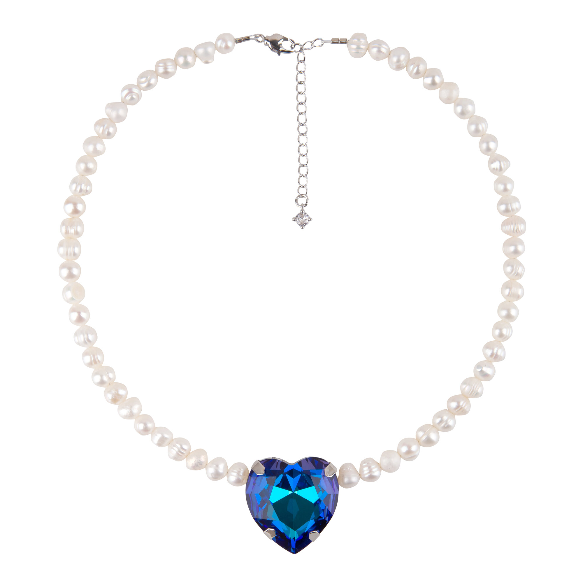 Колье, фианит, жемчуг пресноводный культивированный, кристалл
